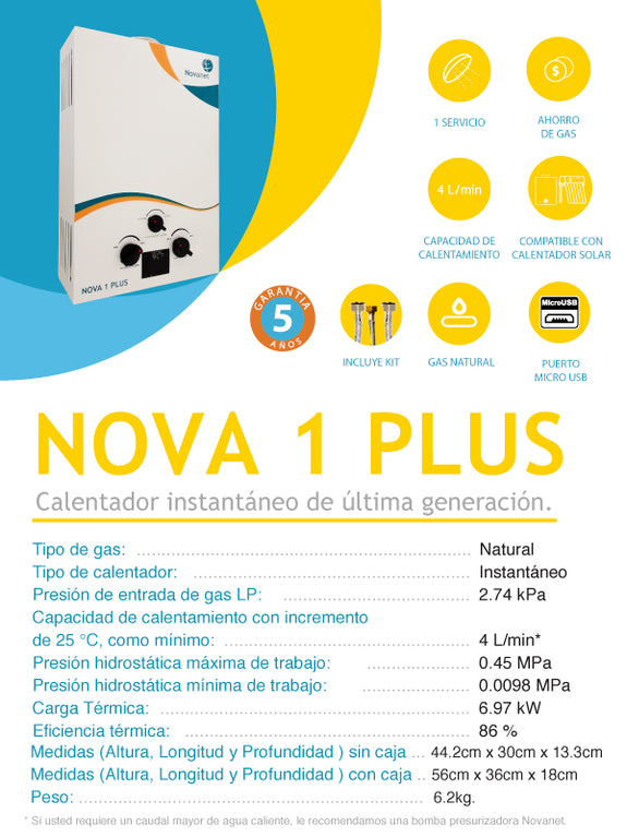 CALENTADOR NOVA 1 PLUS GAS NATURAL – NOVANET