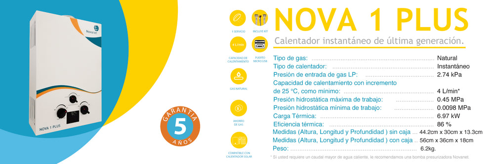 CALENTADOR NOVA 1 PLUS GAS NATURAL – NOVANET